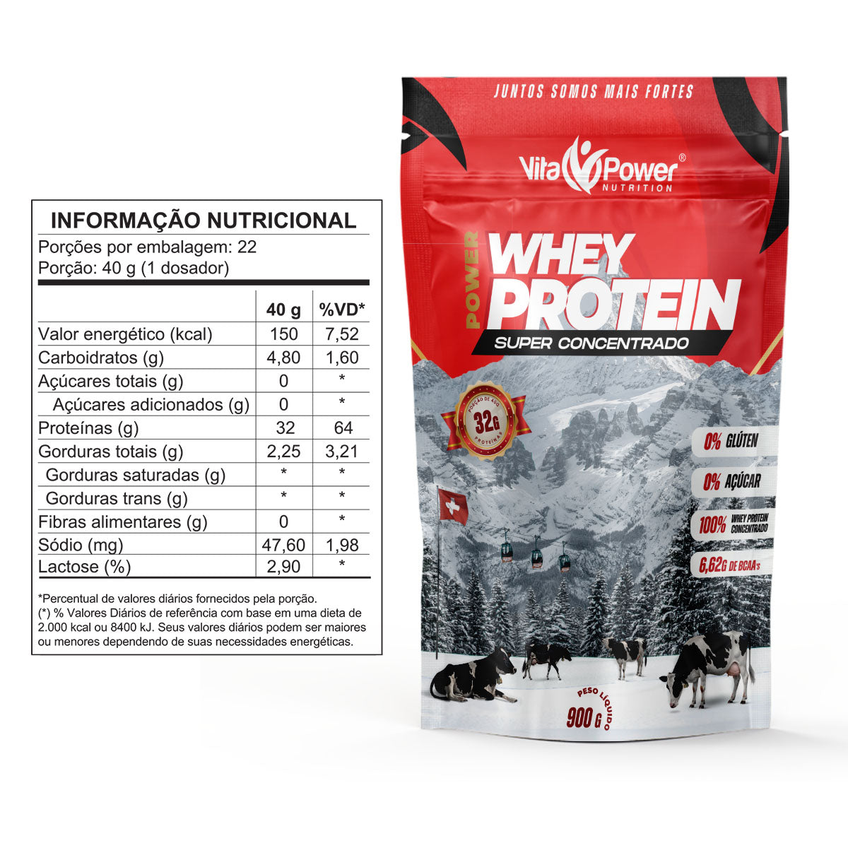 Whey Protein Super Concentrado 900g – Vita Power